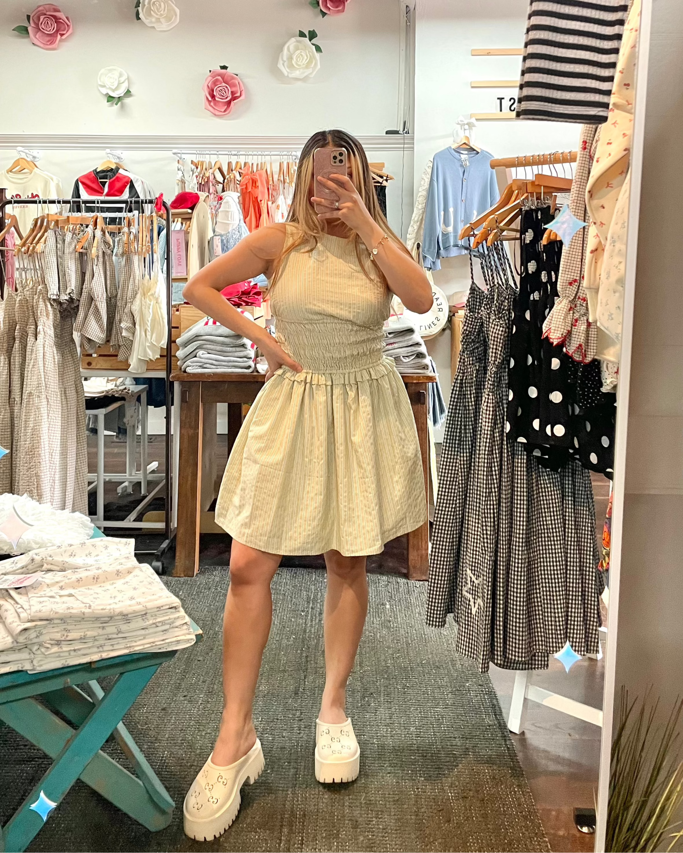 Classic Pinstripe Mini Dress - Butter Yellow – Happy Keeps