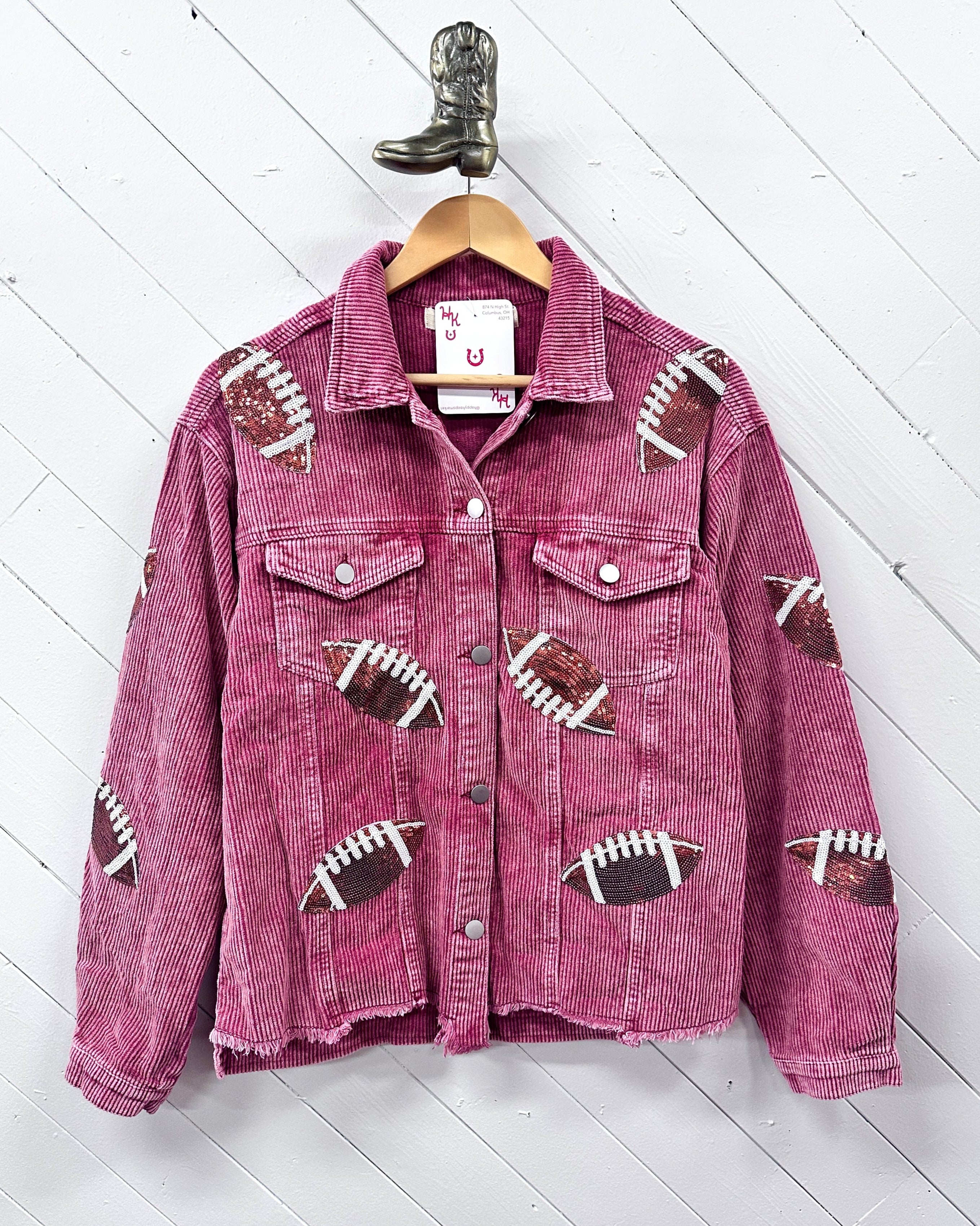 Sequin Football Cropped Jacket – Happy Keeps
